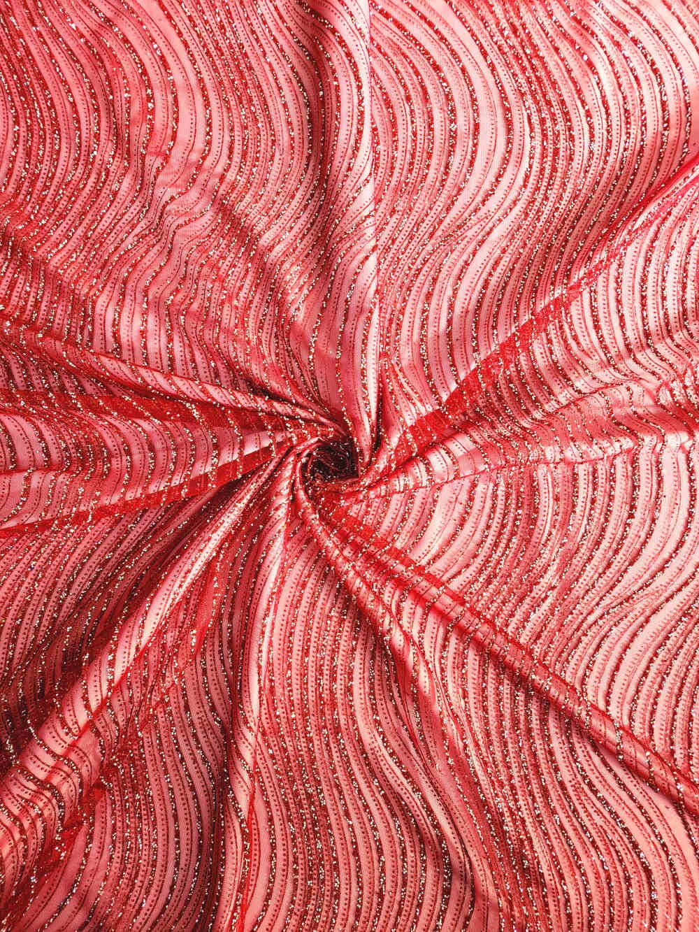 Caviar Two Tone Evening Tulle – Red | Curtain Dream