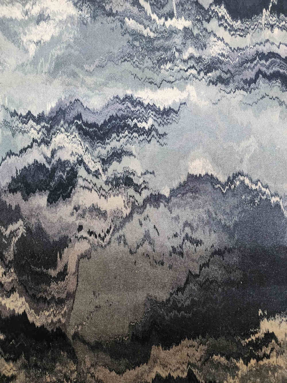 Printed Velvet – Abstract – Grey | Curtain Dream