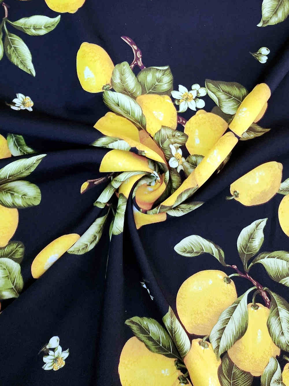 Printed Mini-Matt – Lemon – Black | Curtain Dream