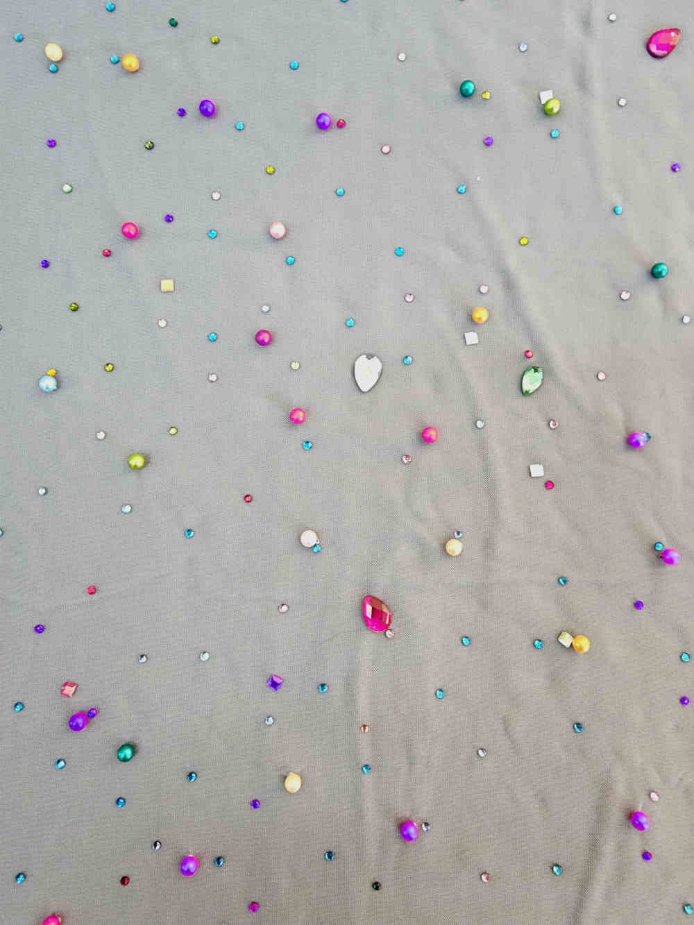 Diamond Studded Tulle – Light Grey | Curtain Dream