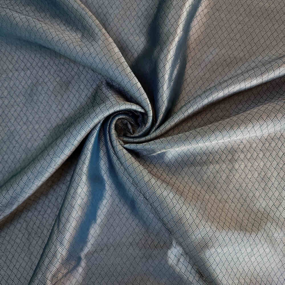 Woven Lurex Silk – Steel Blue | Curtain Dream