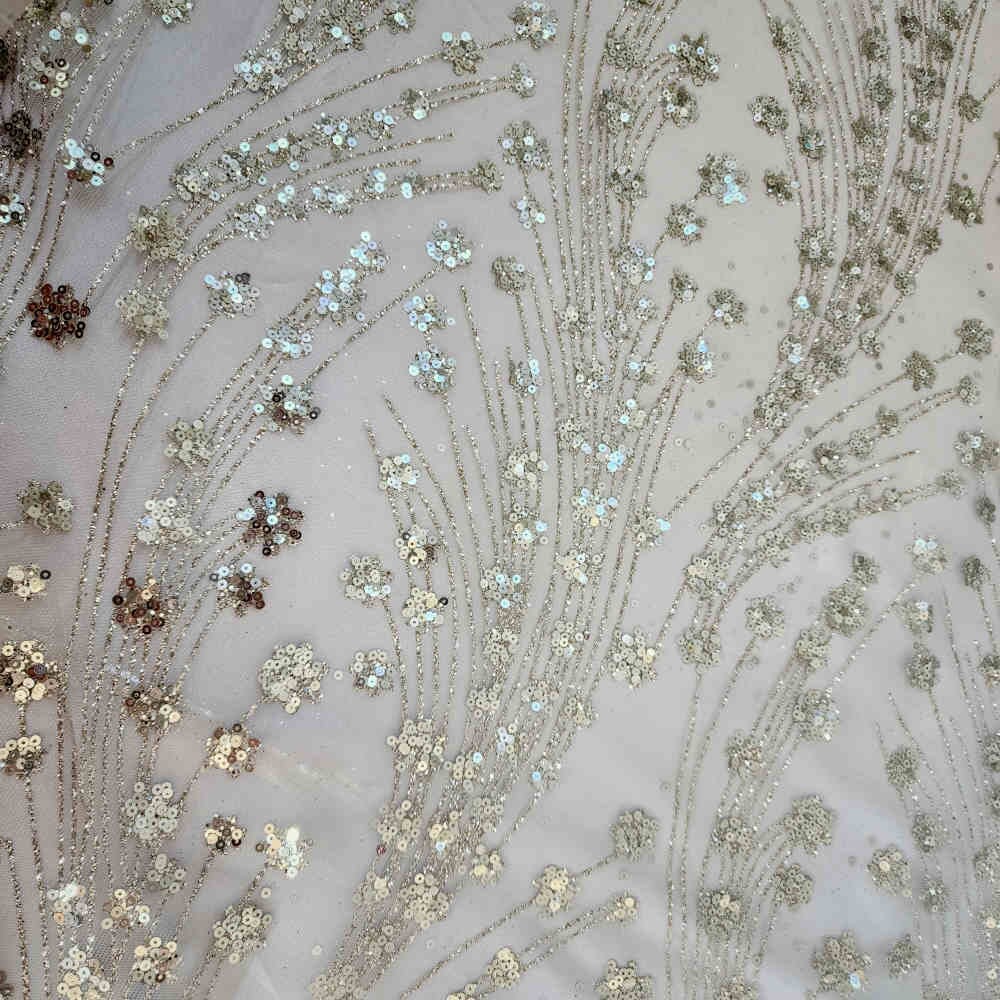 Floral Waterfall Tulle – Stone | Curtain Dream