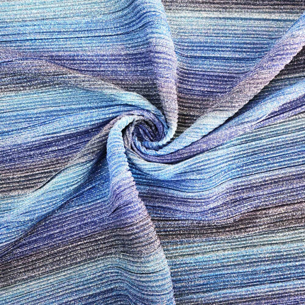 Pleated Stretch Satin – Blue | Curtain Dream