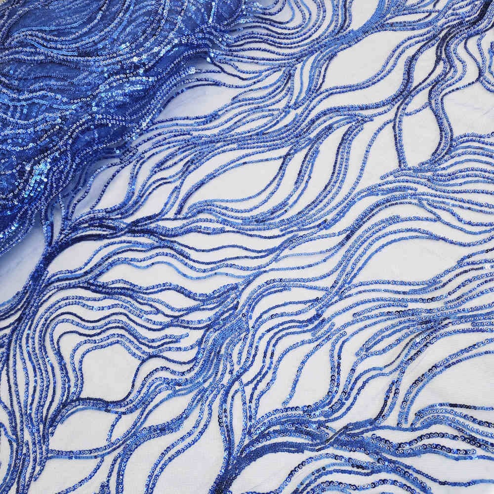 Mona Beaded Tulle – Royal Blue | Curtain Dream