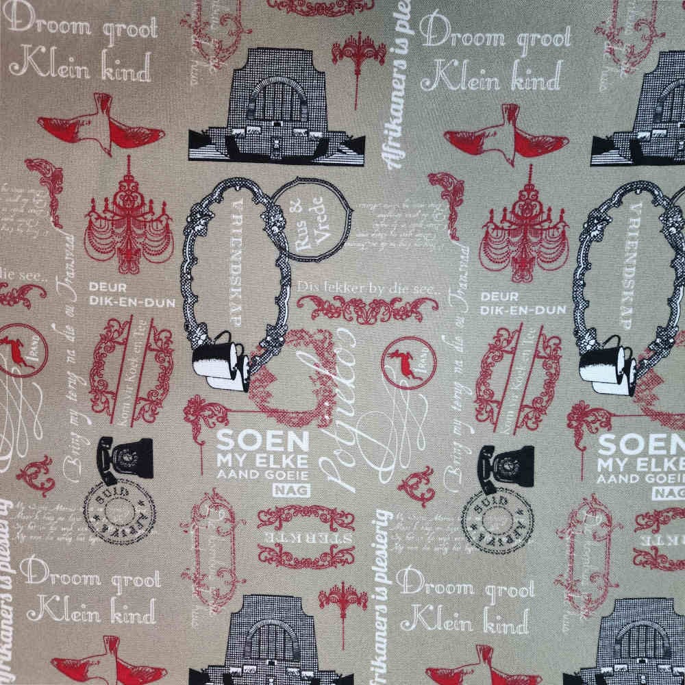 Printed Mini-Matt – Afrikaans – Stone | Curtain Dream