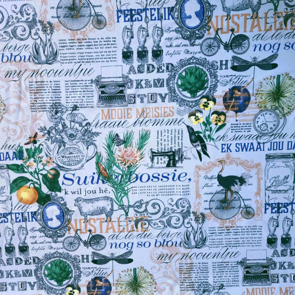 Printed Mini-Matt – Afrikaans – Grey | Curtain Dream