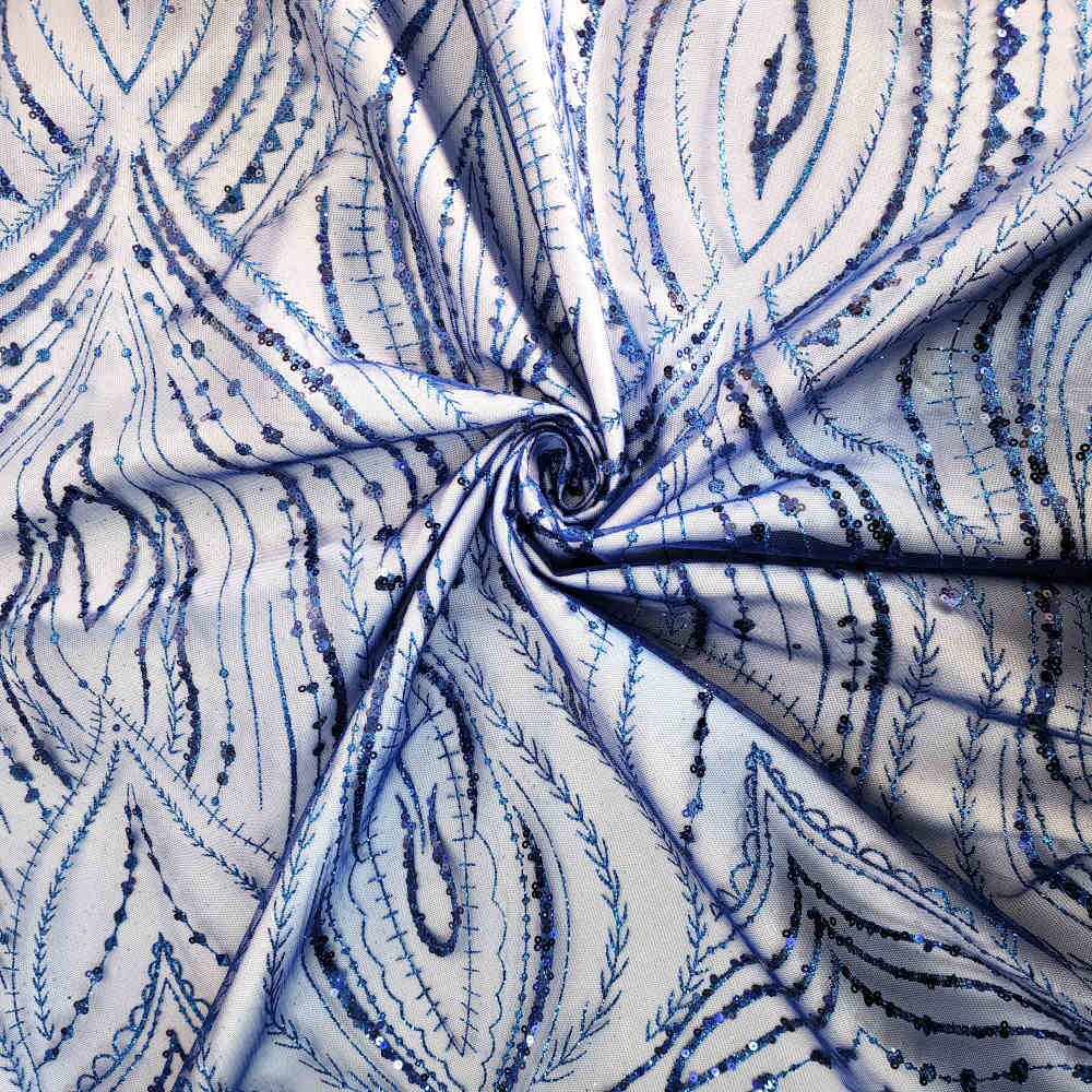 Teardrop Sugar Metallic Evening Tulle – Royal Blue | Curtain Dream