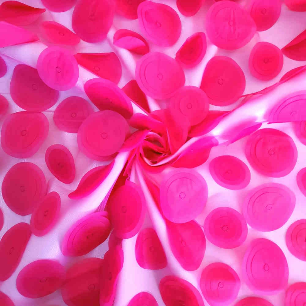 Circle Ribbon Tulle – Cerise Pink | Curtain Dream