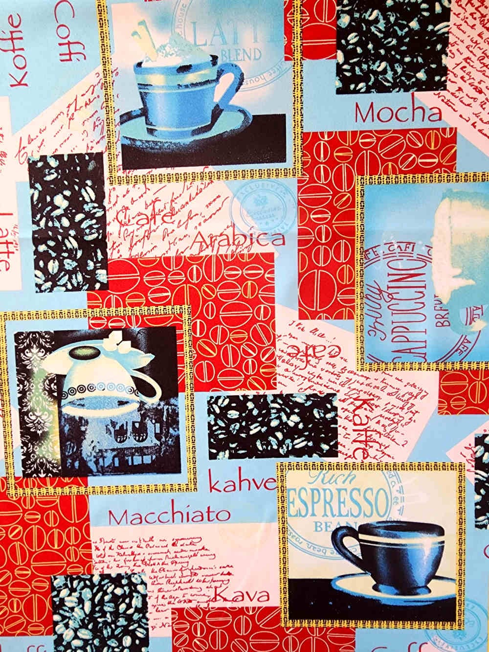 Printed Mini-Matt – Coffee – Powder Blue | Curtain Dream