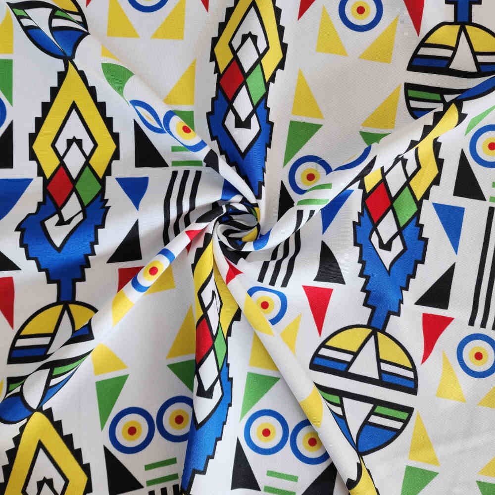 Printed Mini-Matt – White – Ethnic | Curtain Dream