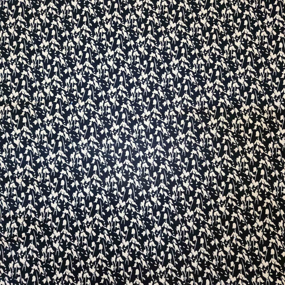Rayon Challis – Floral- Black | Curtain Dream