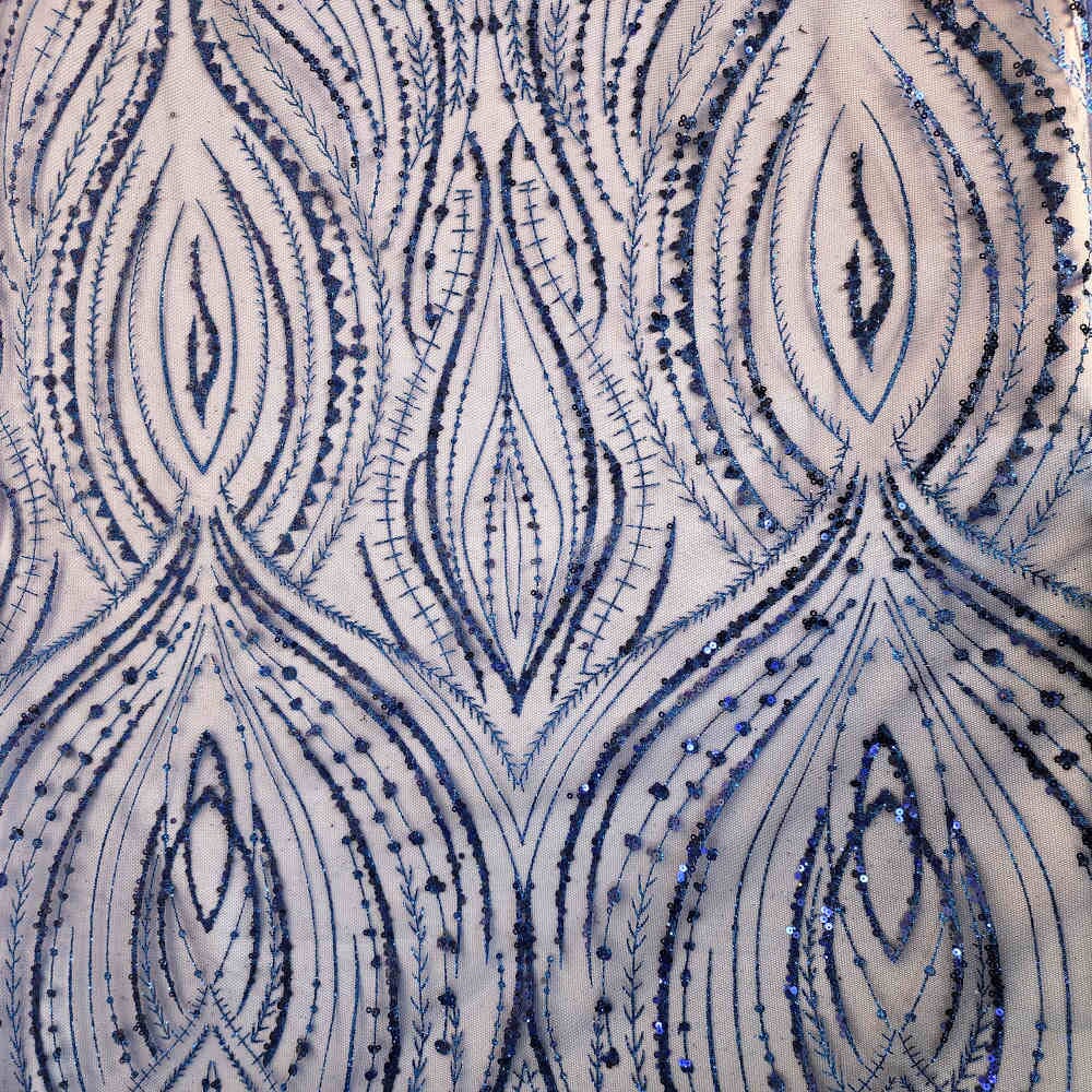 Teardrop Sugar Metallic Evening Tulle – Royal Blue | Curtain Dream