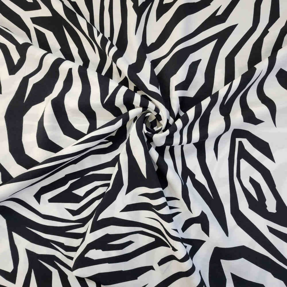 Rayon Challis – Natural – Black | Curtain Dream