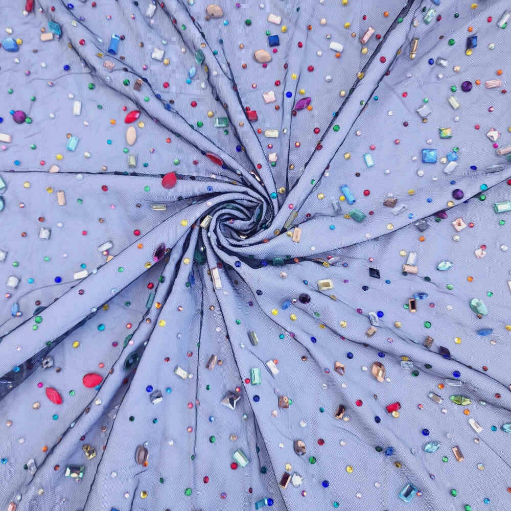 Rhinestone Tulle – Blue | Curtain Dream