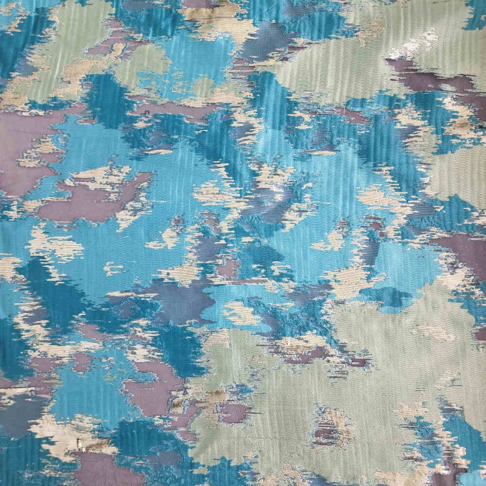 Brocade Organdy – Abstract – Aqua | Curtain Dream