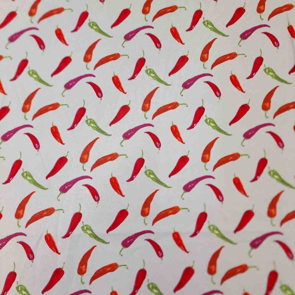 Printed Mini-Matt – Chillies – Light Grey | Curtain Dream