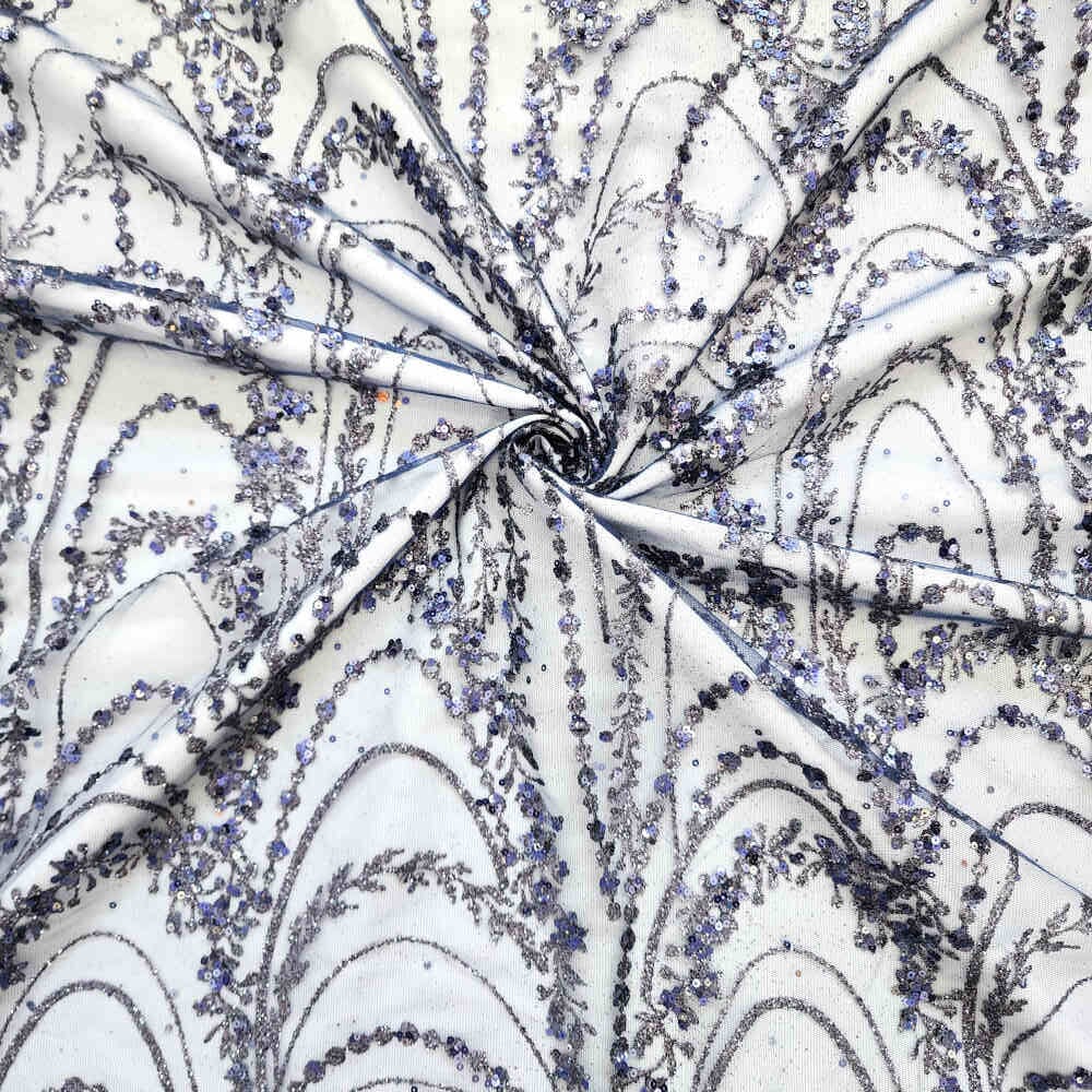Sprays Sugar Metallic Tulle – Navy Blue | Curtain Dream