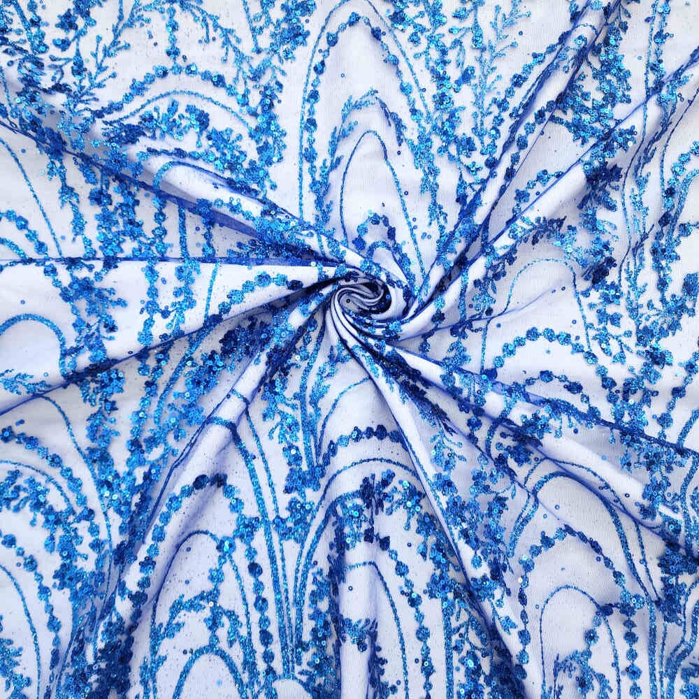 Sprays Sugar Metallic Tulle – Royal Blue | Curtain Dream