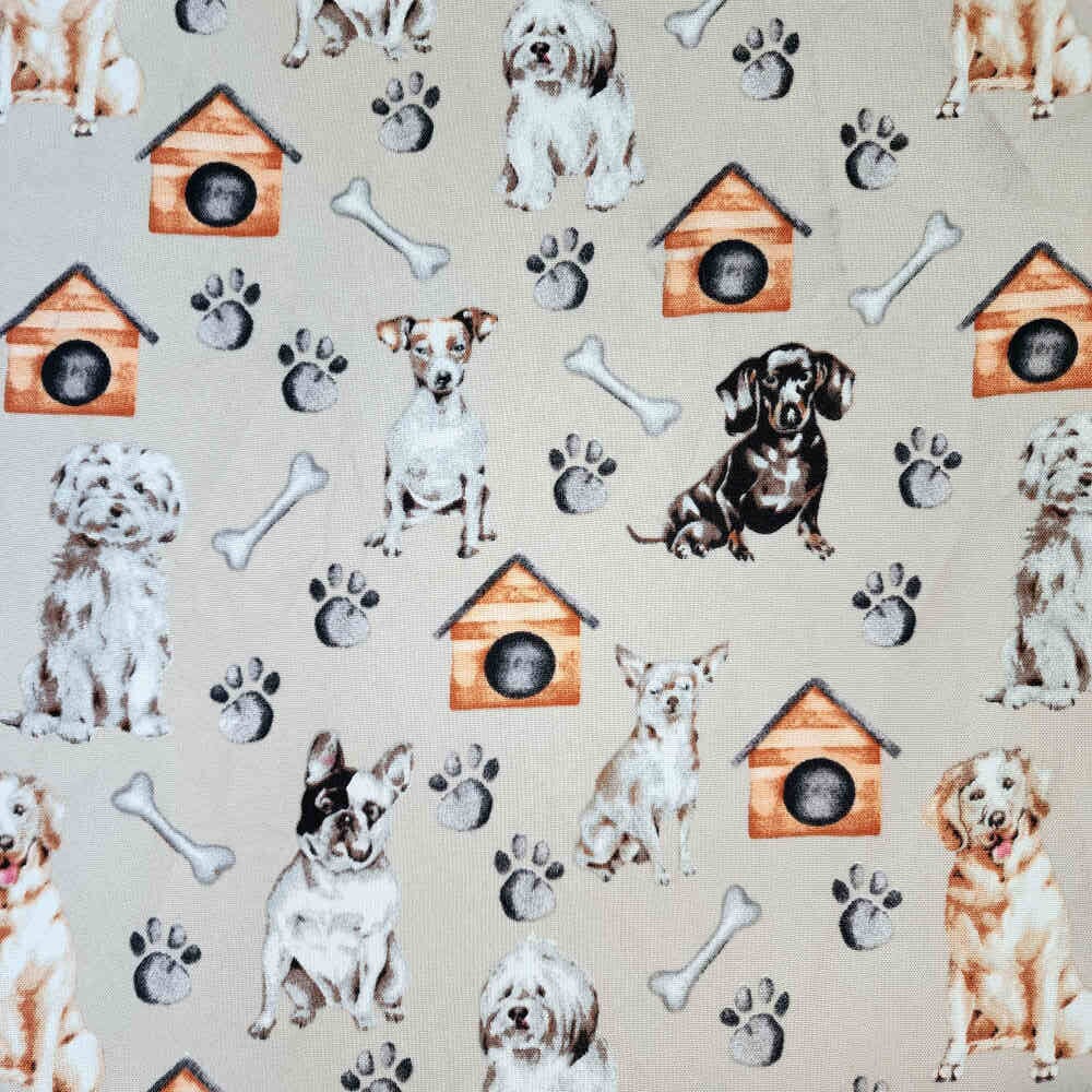 Printed Mini-Matt – Dogs – Stone | Curtain Dream