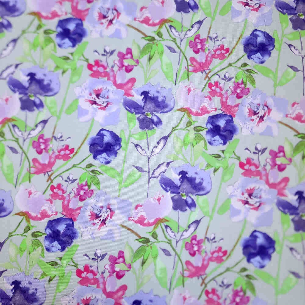 Printed Mini-Matt – Floral – Light Grey | Curtain Dream