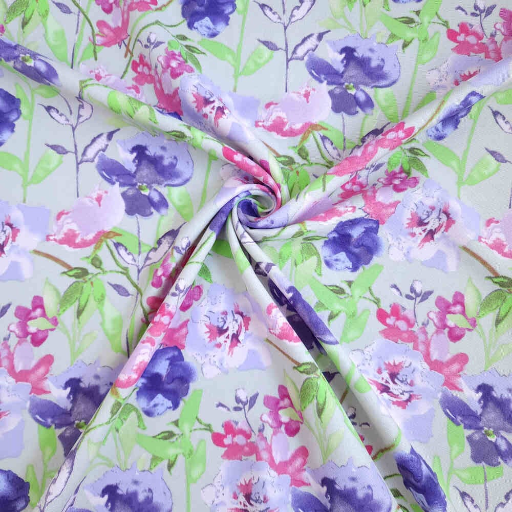 Printed Mini-Matt – Floral – Light Grey | Curtain Dream