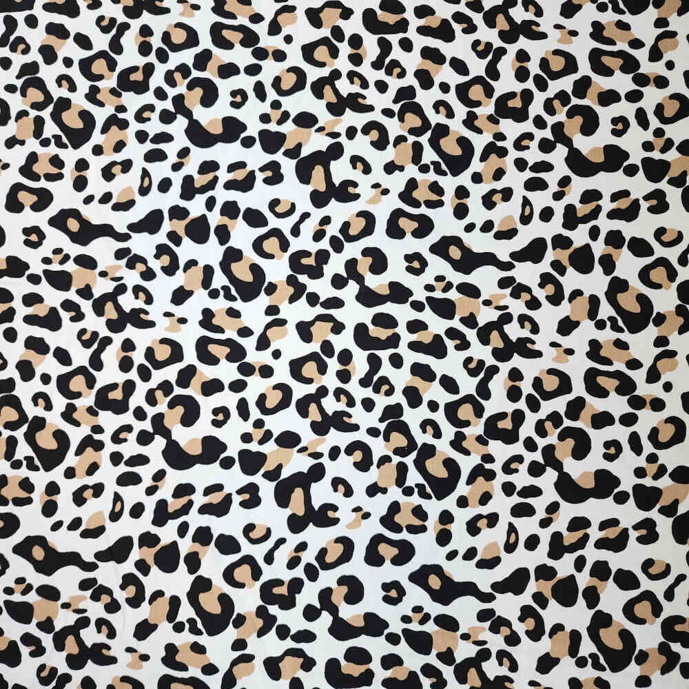Rayon Challis – Natural – Black & White | Curtain Dream