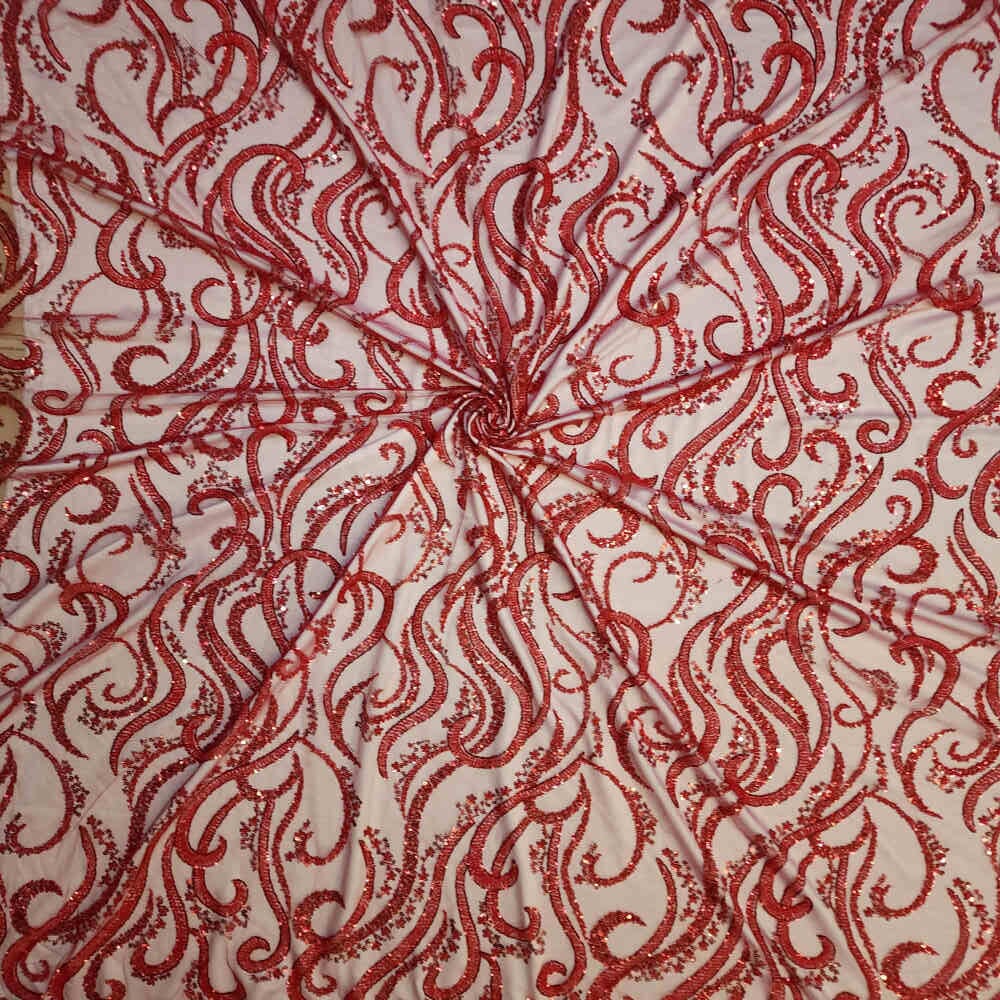 Imported Evening Tulle (16017) – Red | Curtain Dream