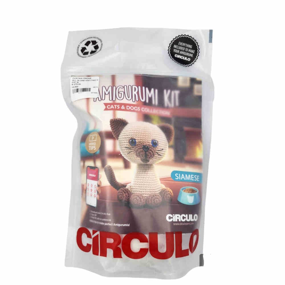 All-In-One Amigurumi Knitting Kit – Siamese | Curtain Dream