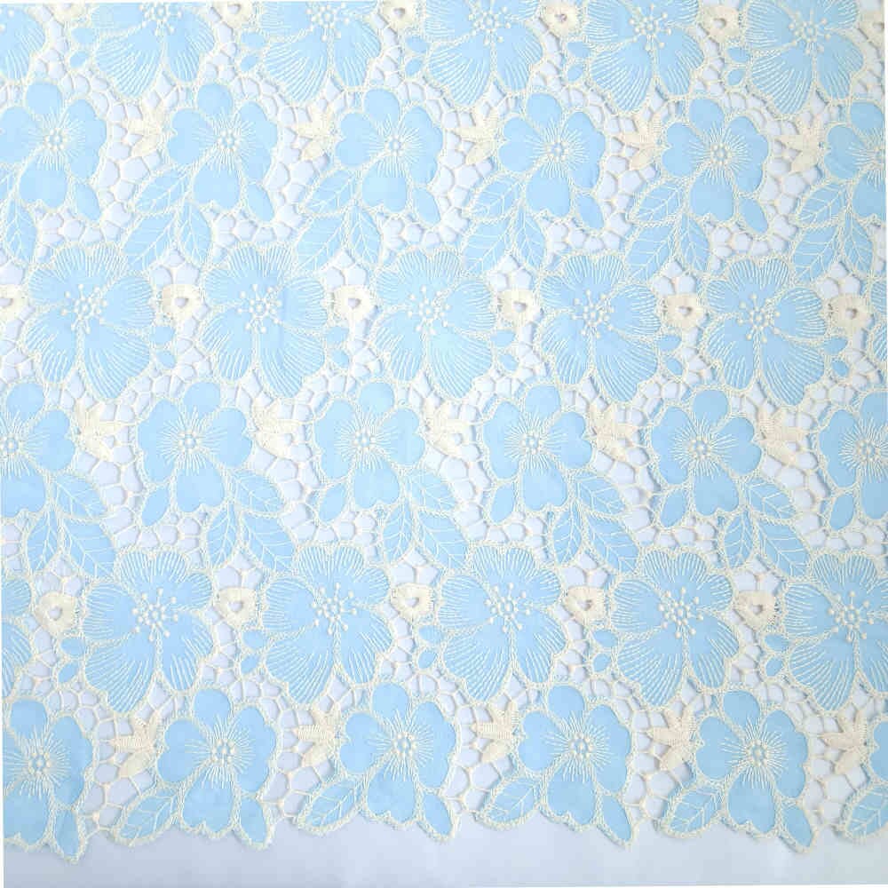 Cotton Madeira Lace – Sky Blue | Curtain Dream