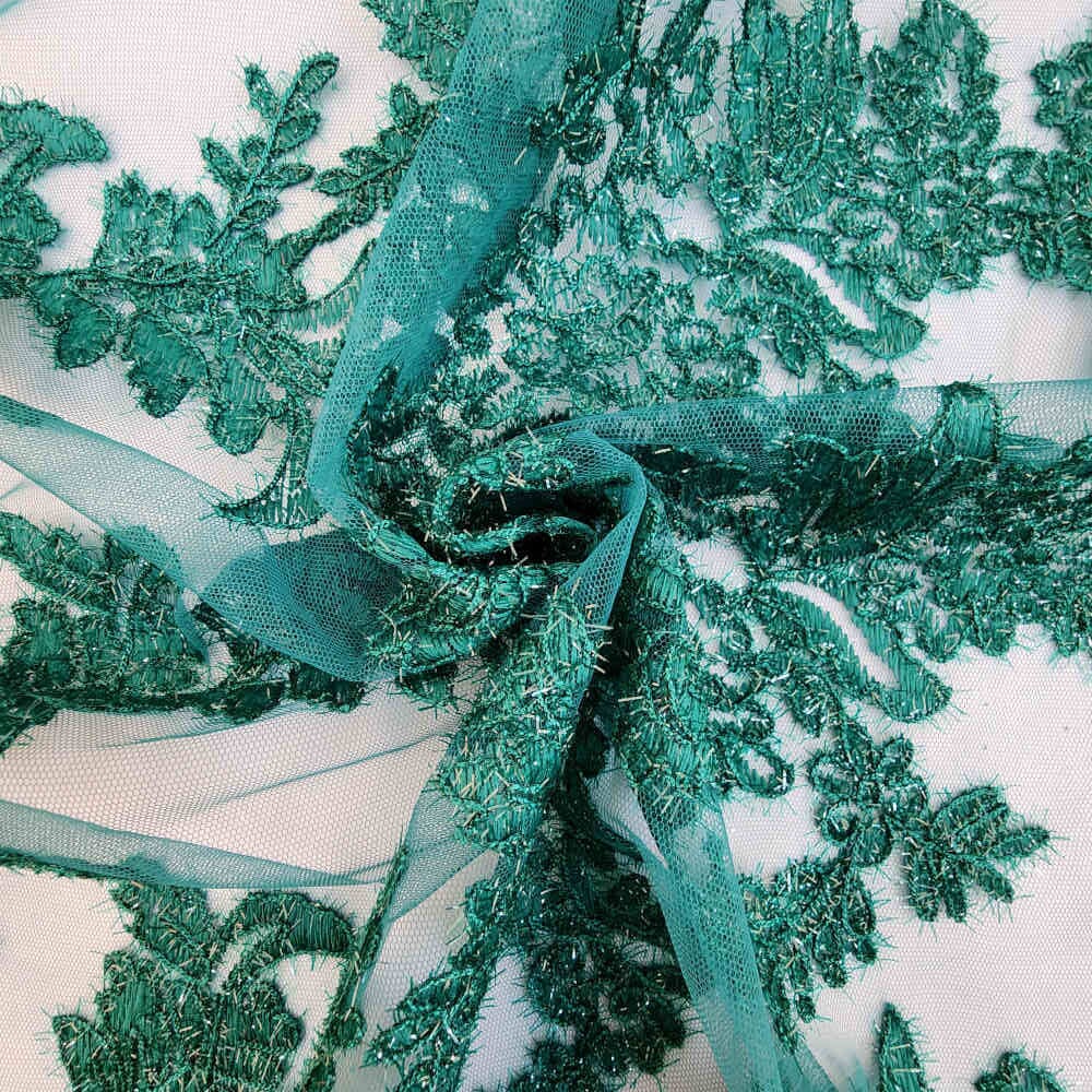 Jasmine Embroidered Tulle – Green | Curtain Dream