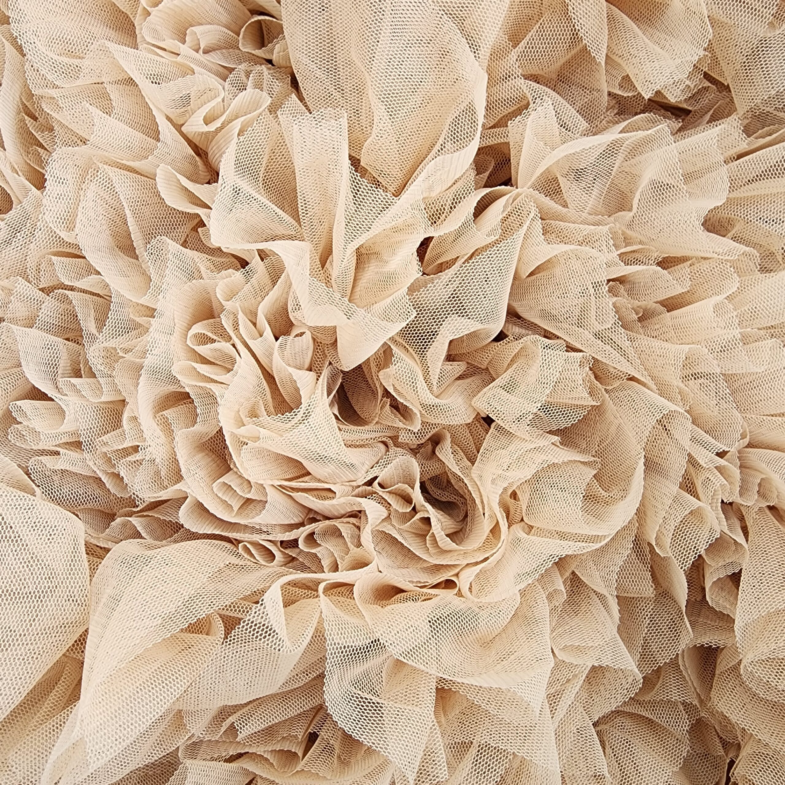 All Over Ruffle Tulle – Beige | Curtain Dream