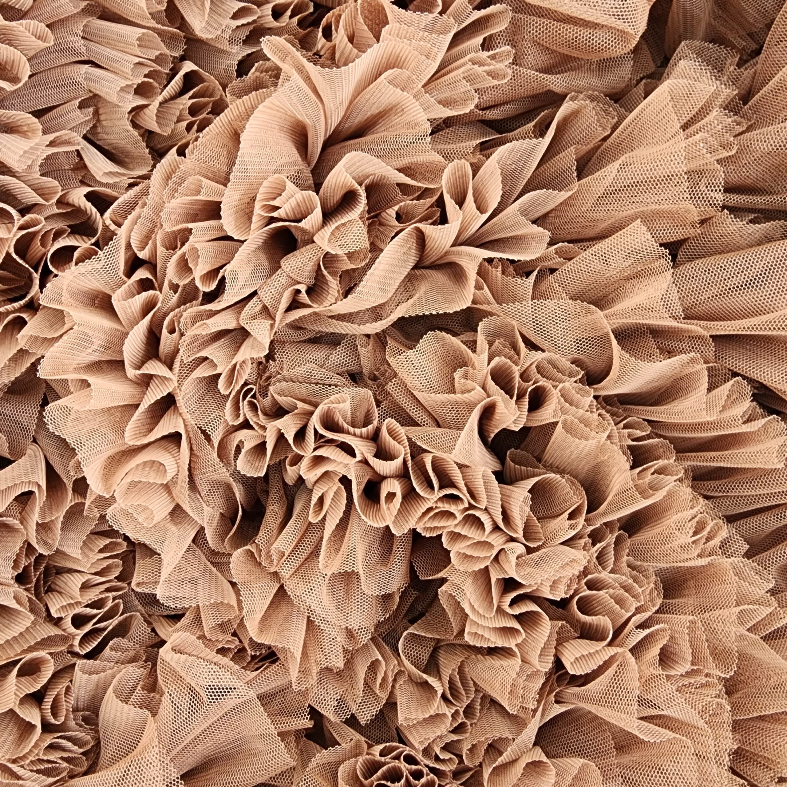 All Over Ruffle Tulle – Tan | Curtain Dream