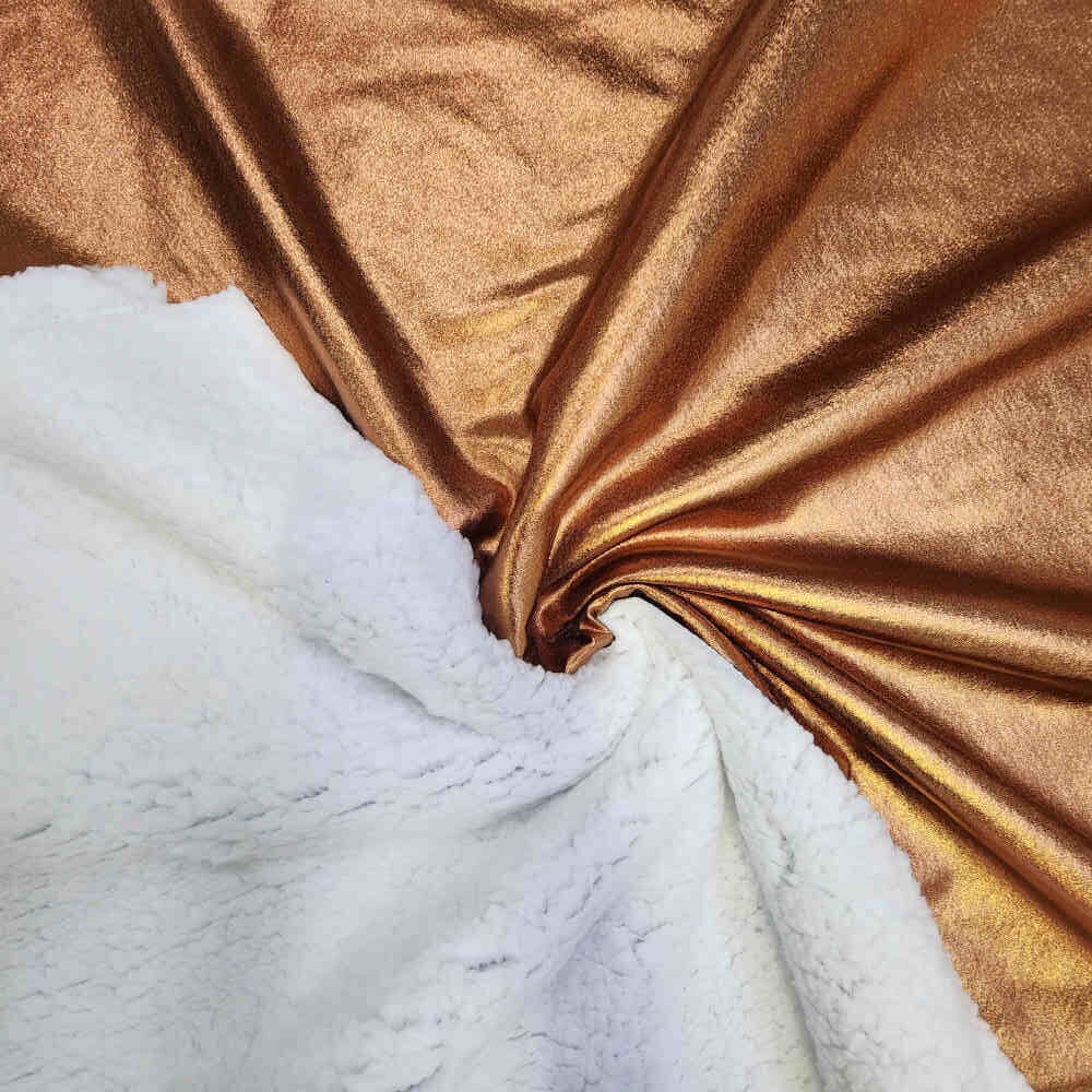 Sherpa Disco Bonded Fleece – Bronze | Curtain Dream