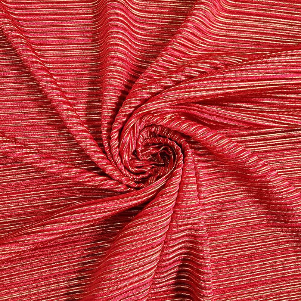 Pleated Plisse Foil Satin – Red | Curtain Dream