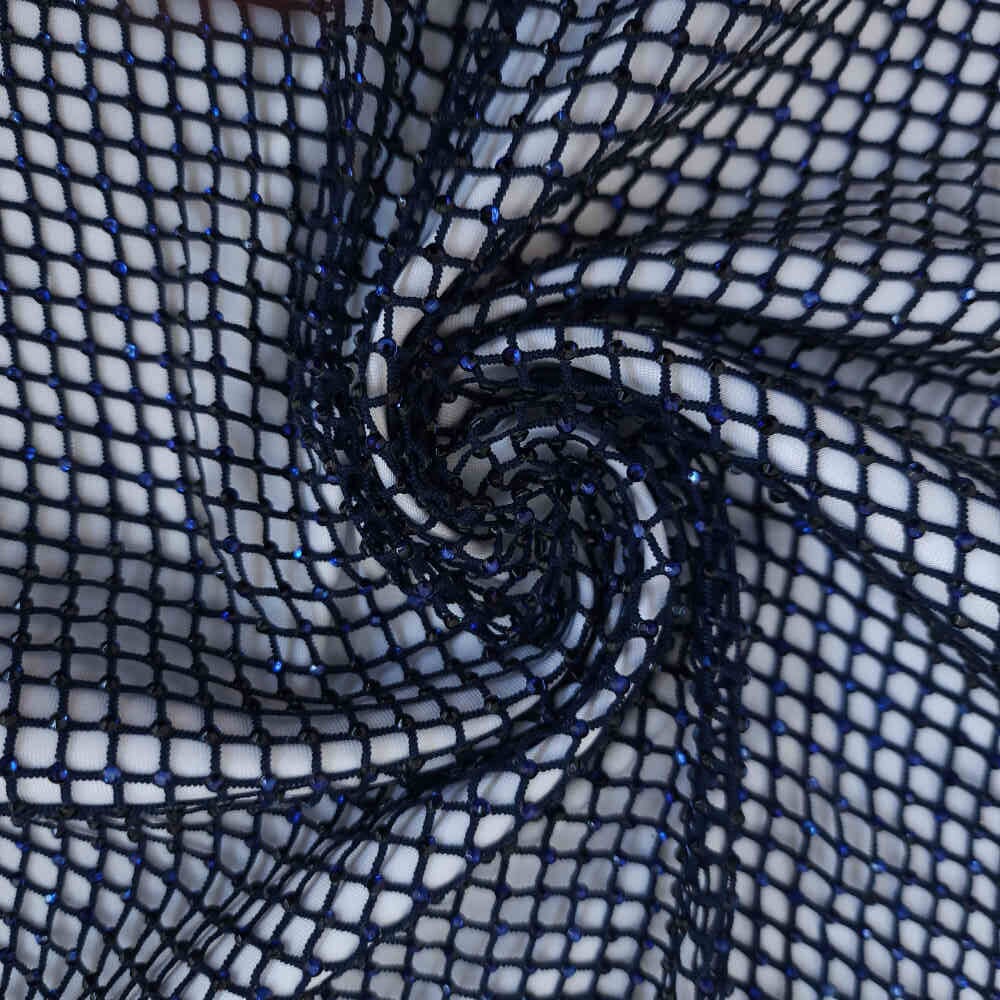 Rhinestone Mesh – Navy Blue | Curtain Dream
