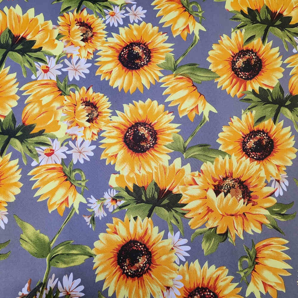 Printed Mini-Matt – Sunflower – Grey | Curtain Dream