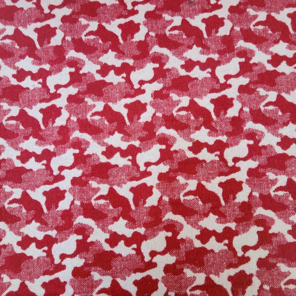 Printed Brushed Melton – Red | Curtain Dream
