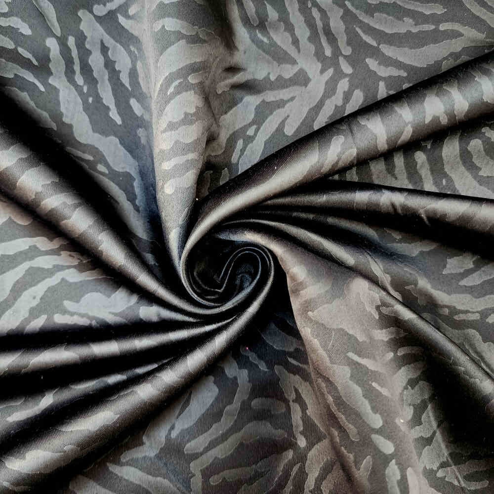 Embossed Duchess Satin – Black | Curtain Dream