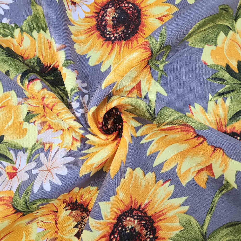 Printed Mini-Matt – Sunflower – Grey | Curtain Dream