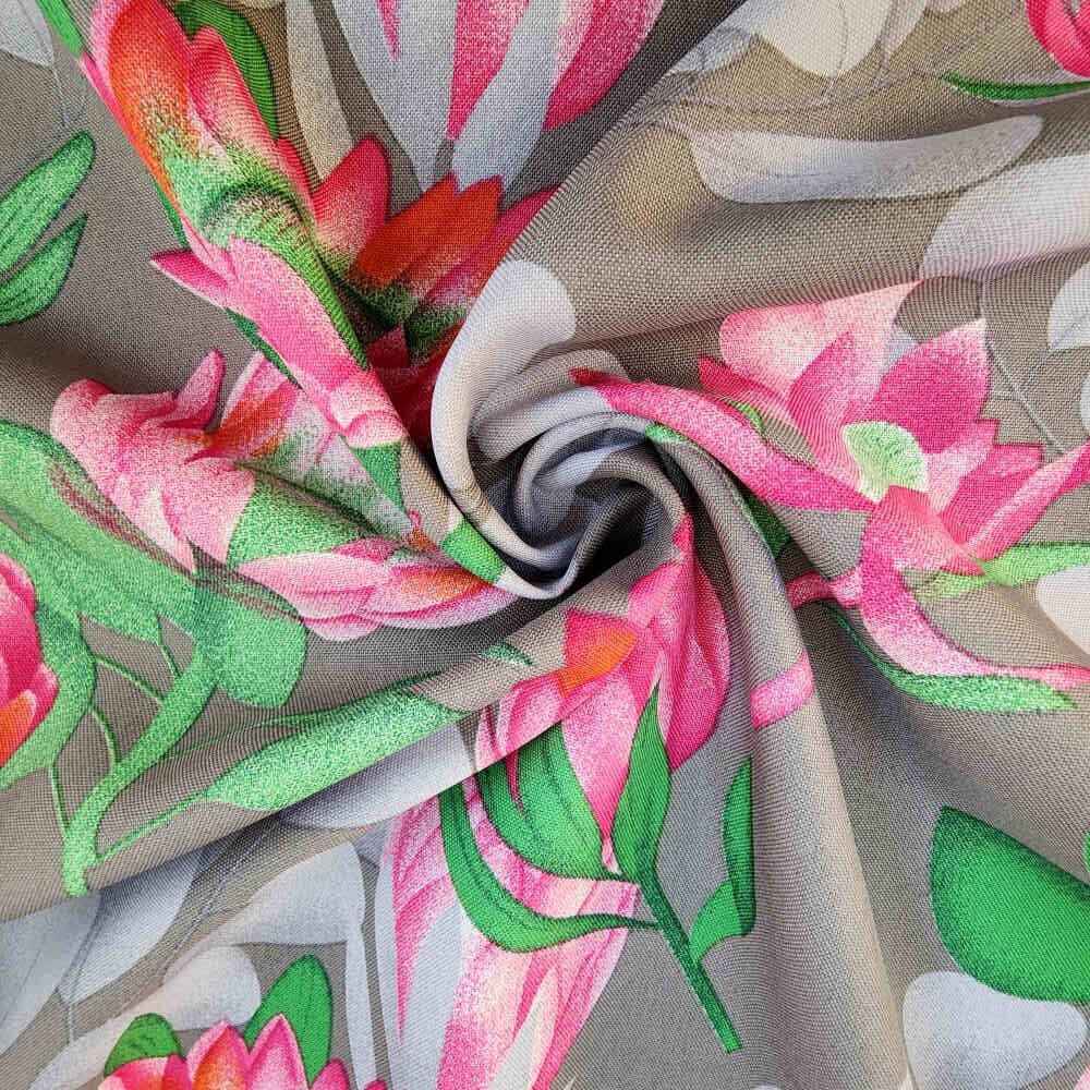 Printed Mini-Matt – Protea – Grey | Curtain Dream