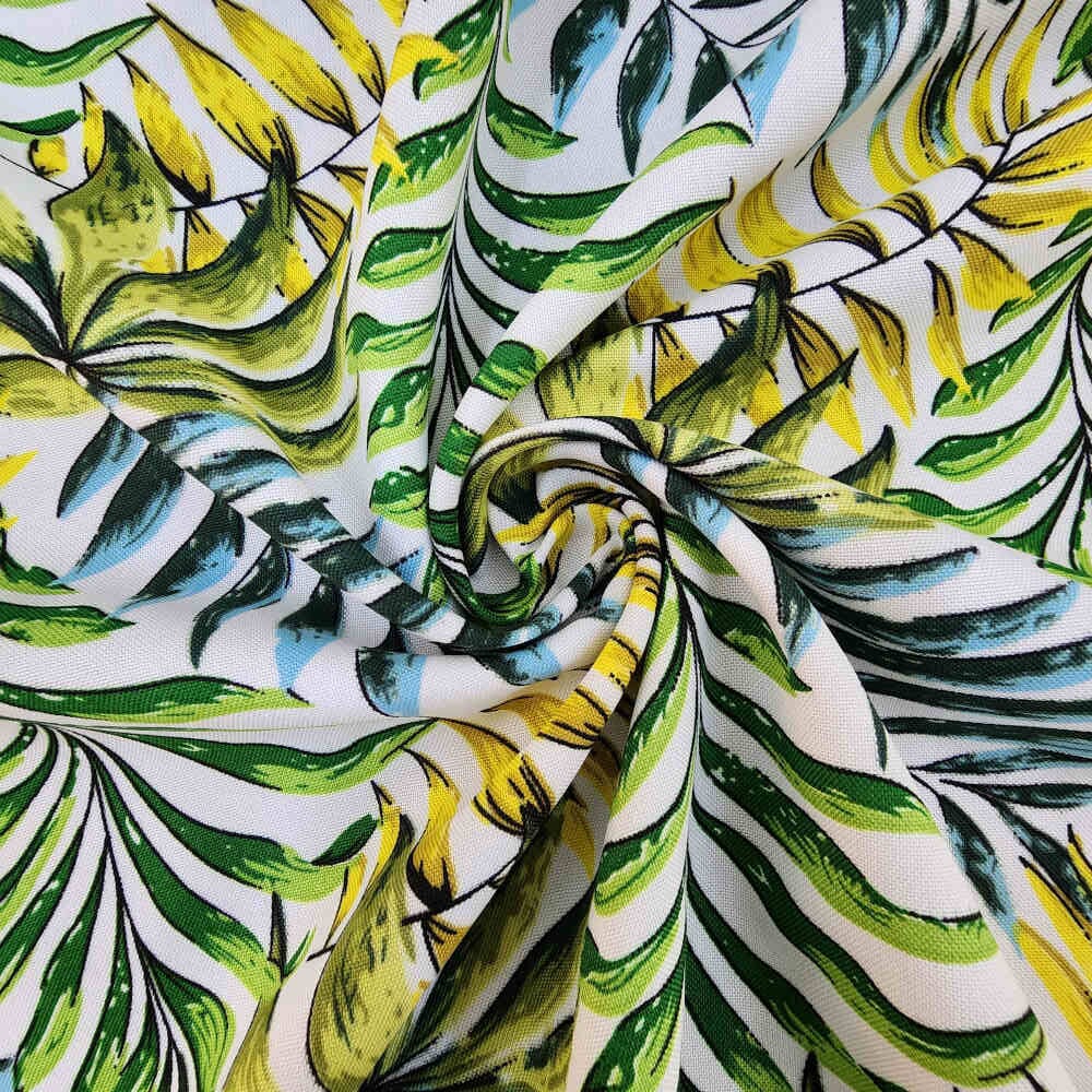 Printed Mini-Matt – Leaves – Yellow | Curtain Dream