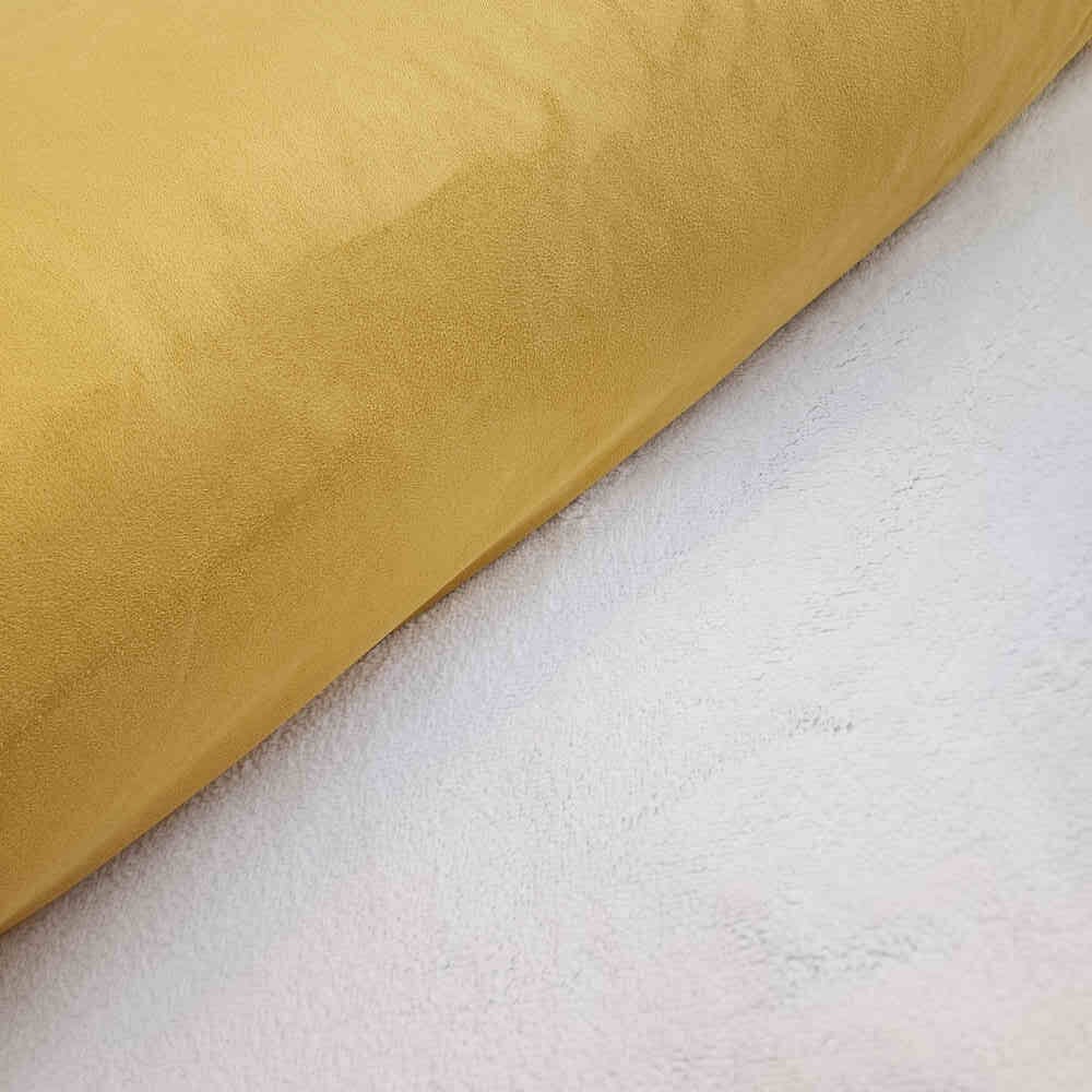 Sherpa Bonded Suede – Mustard | Curtain Dream