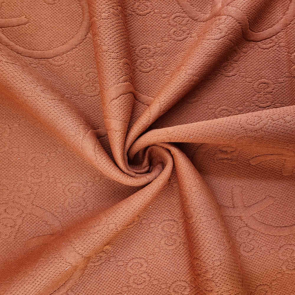 Embossed Designer Knit – Rust | Curtain Dream