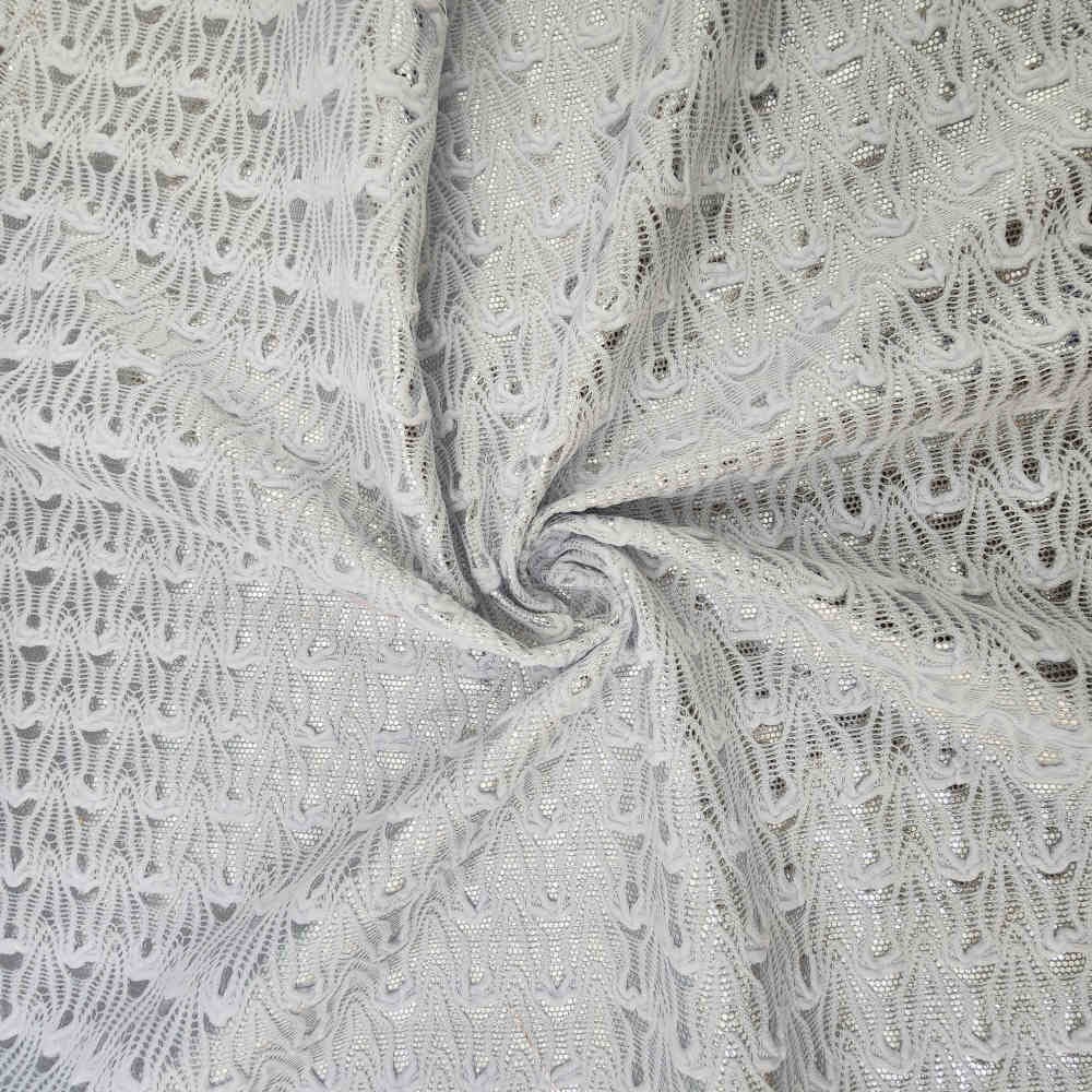 Bonded Lace with Foil – White | Curtain Dream