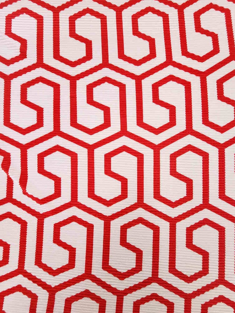Printed Plisse Satin – Red | Curtain Dream