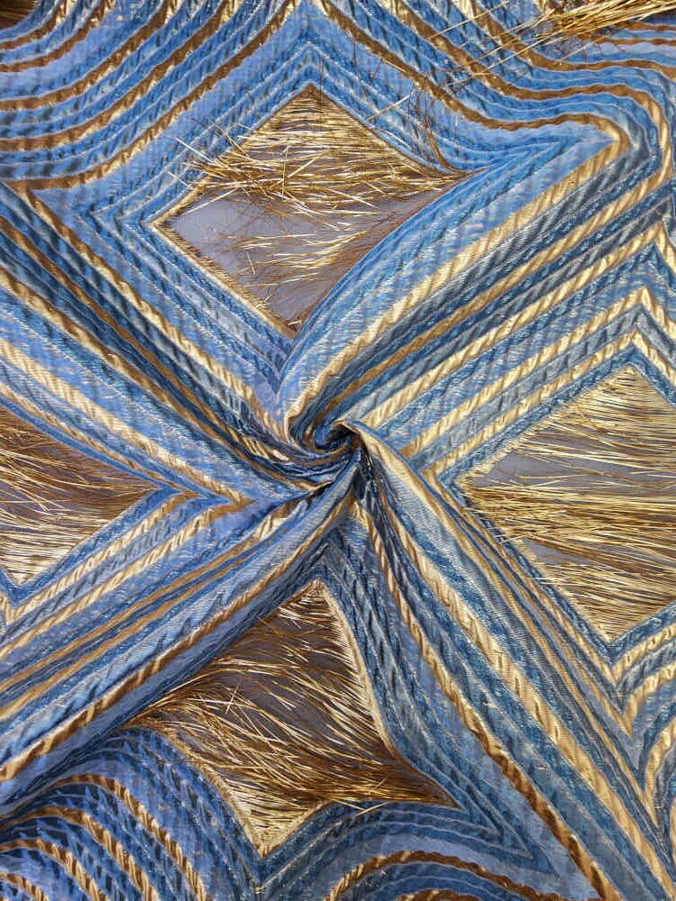 Waterfall Brocade – Steel Blue | Curtain Dream