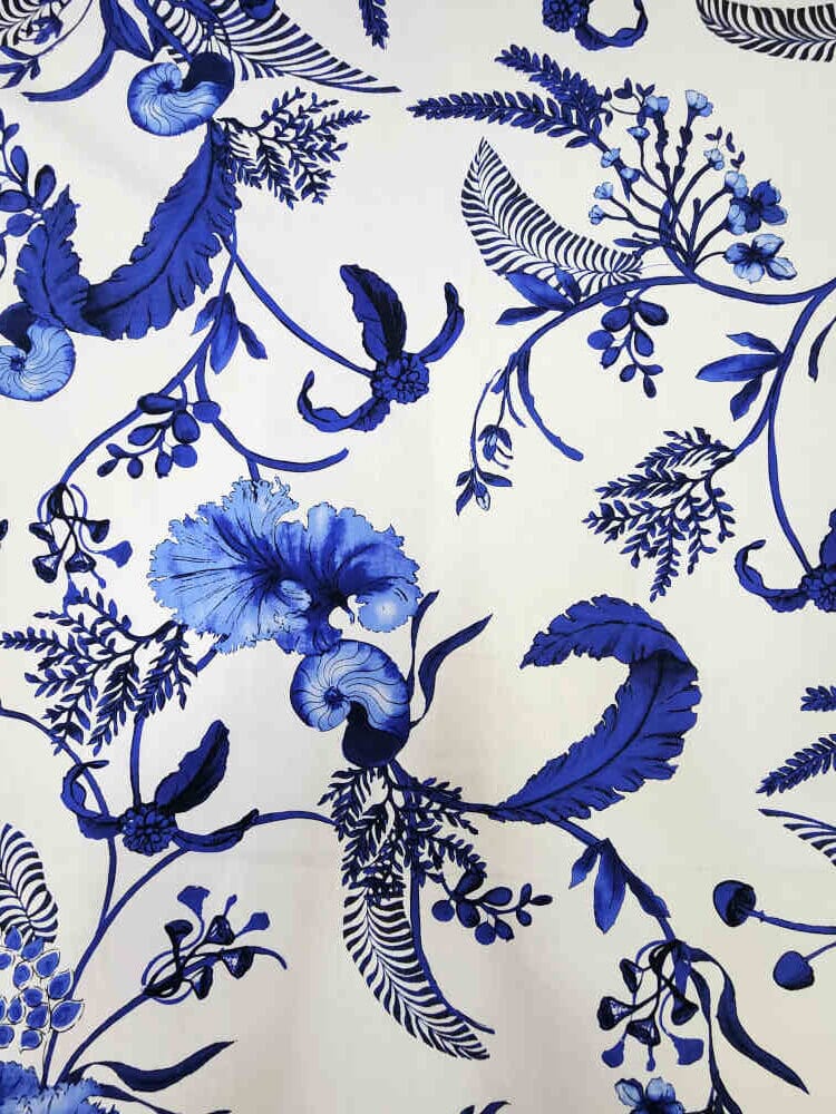 Printed Cotton Poplin – Blue | Curtain Dream