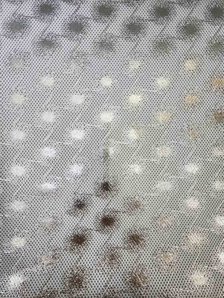 Foil Printed Airtech Mesh – White | Curtain Dream