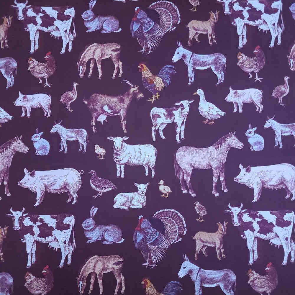 Printed Mini Matt – Farmyard – Chocolate | Curtain Dream
