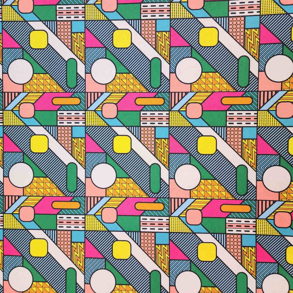 Printed Mini Matt – Retro Cube – Yellow | Curtain Dream